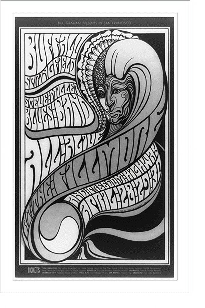 Historic Print, [Advertisement poster for rock concert featuring ...