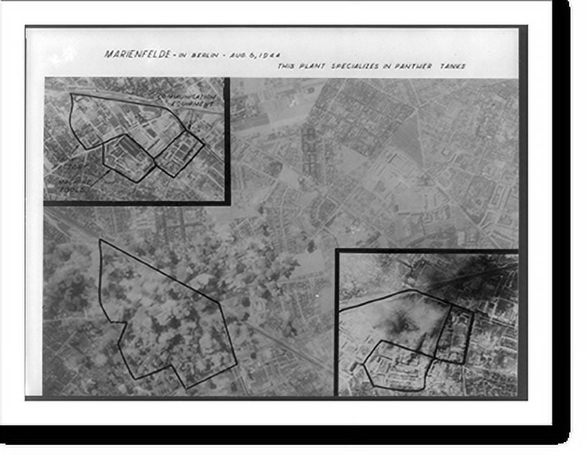 Historic Print, [Aerial photo of strategic bombing by 8th USAF, World ...