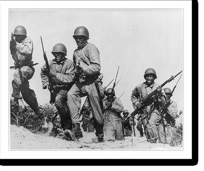 Historic Print, [African American soldiers charging with fixed bayonets ...