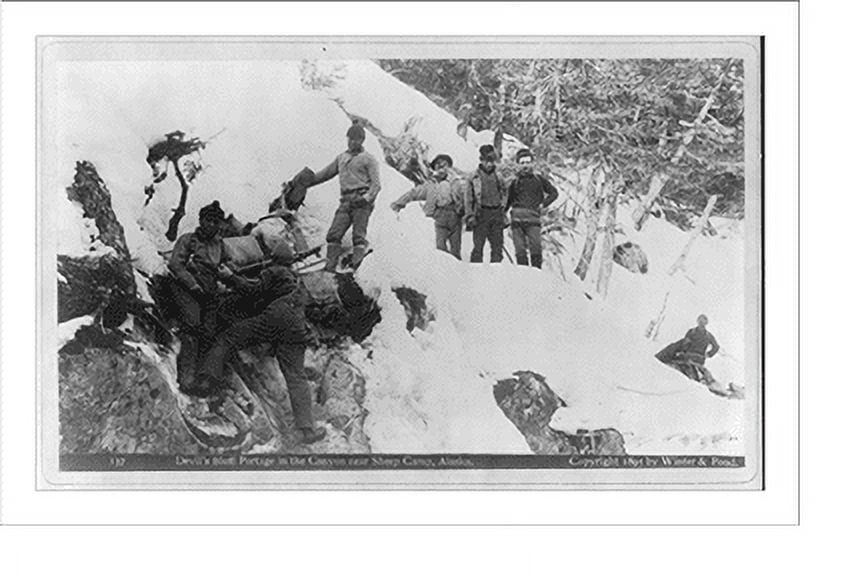 Historic Print, [Alaska - Klondike - Devil's Bluff portage in the ...
