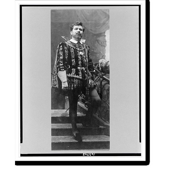 Historic Print, [Amadeo Bassi, full-length portrait, standing on steps ...