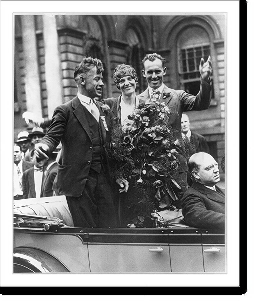 Historic Print, [Amelia Earhart, 1898-1937, standing in car with Wilmer ...