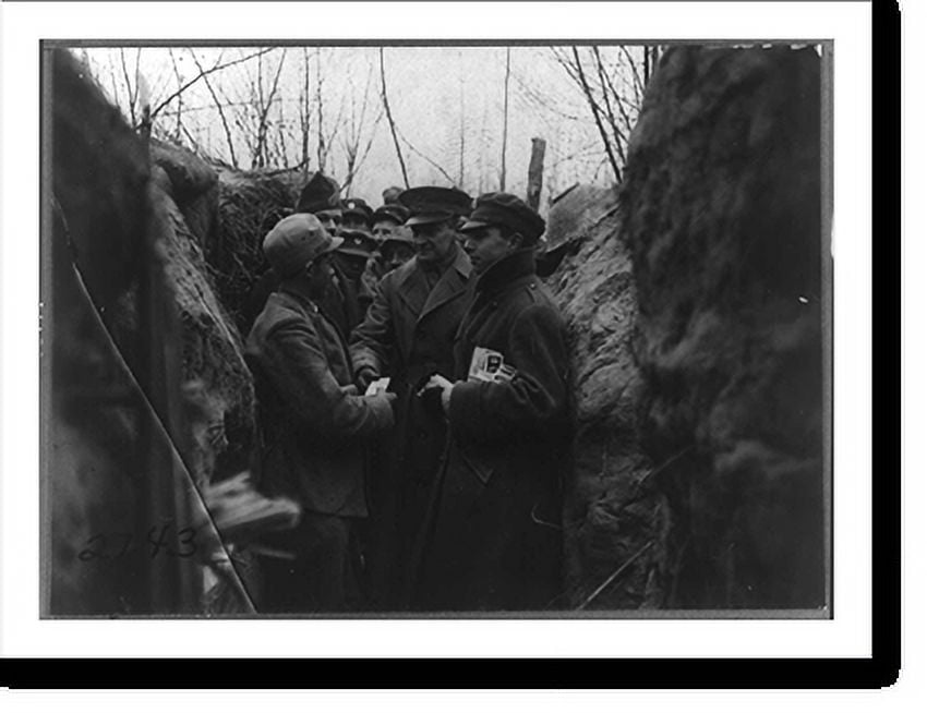 Historic Print, American Red Cross men in Italian trenches, World War I ...
