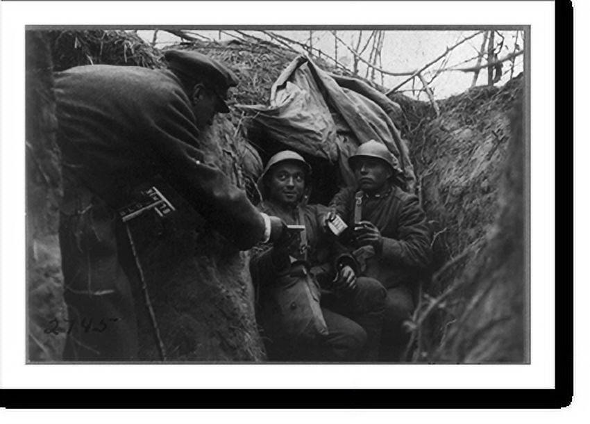 Historic Print, American Red Cross men in Italian trenches, World War I ...