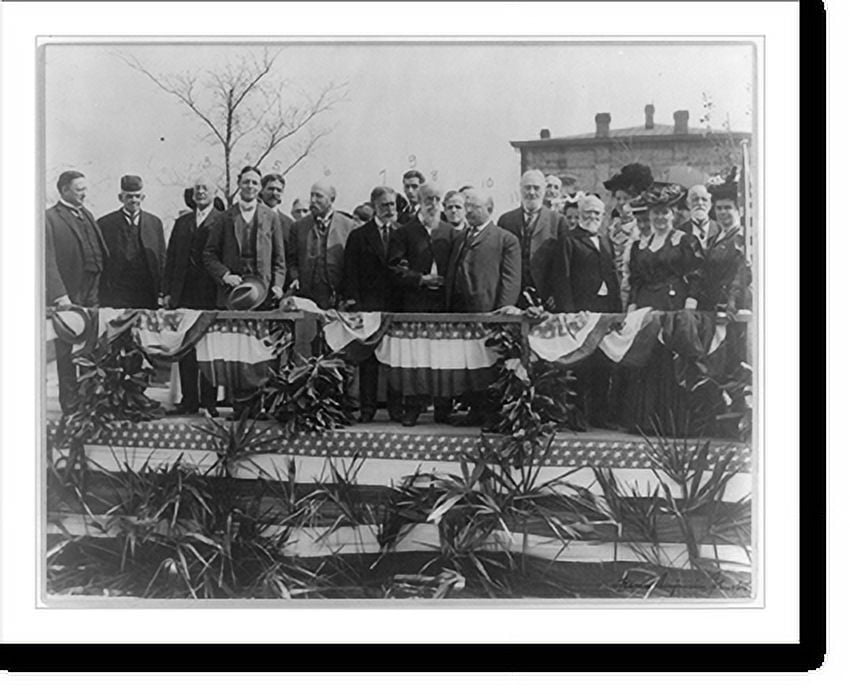 Historic Print, [Andrew Carnegie and other dignitaries on the platform ...