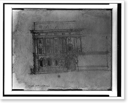 Historic Print, Architectural drawing for a bank building (Federal ...