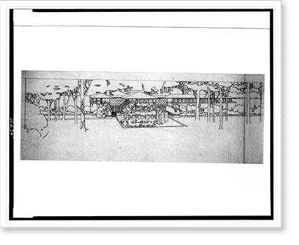 Historic Print, Architectural drawing for a house for Avery Coonley ...