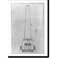 Historic Print, Architectural drawing for a monument with obelisk on ...