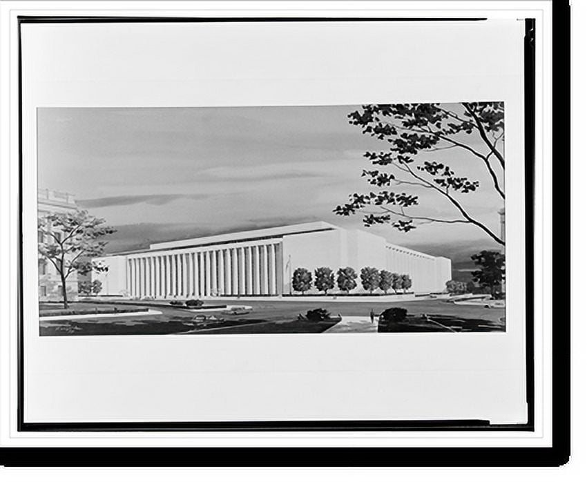 Historic Print, Architectural drawing for the James Madison Memorial ...