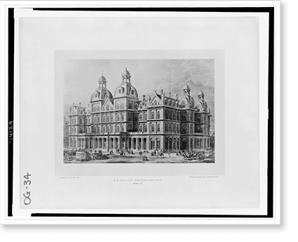 Historic Print, Architectural drawing for a government building (U.S ...