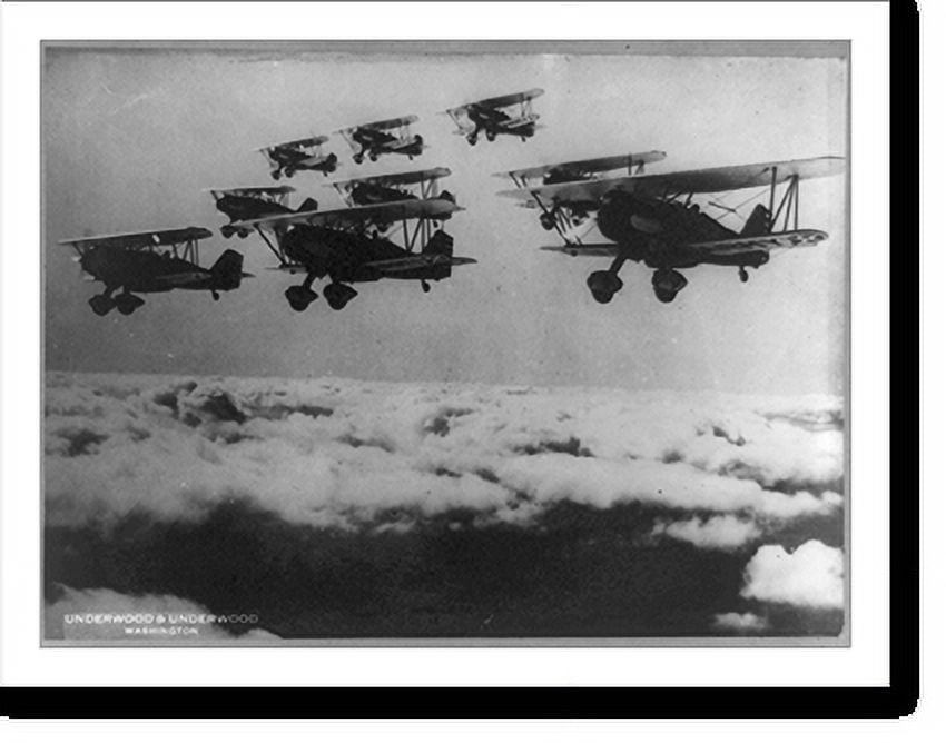 Historic Print, Army air aces fly high above clouds at air races. Army ...