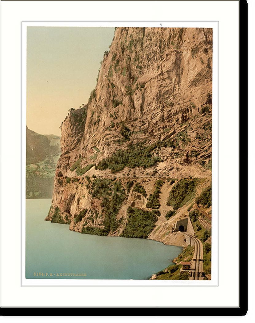Historic Print, Axenstrasse general view Lake Lucerne Switzerland, 18 ...