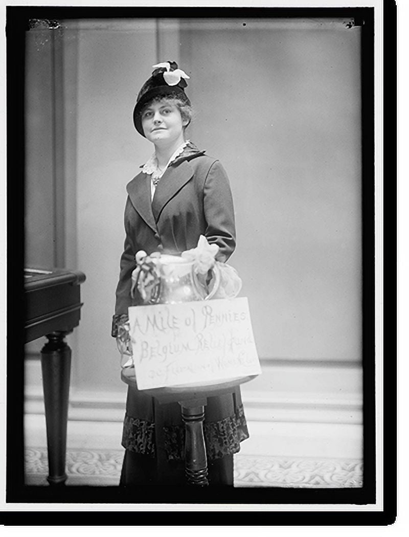 Historic Print, BELGIAN RELIEF. MISS MARY DECKER OF THE 'MILE OF ...