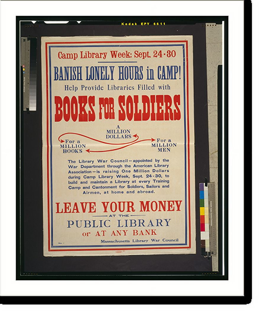 Historic Print, Banish lonely hours in camp! Help provide libraries ...