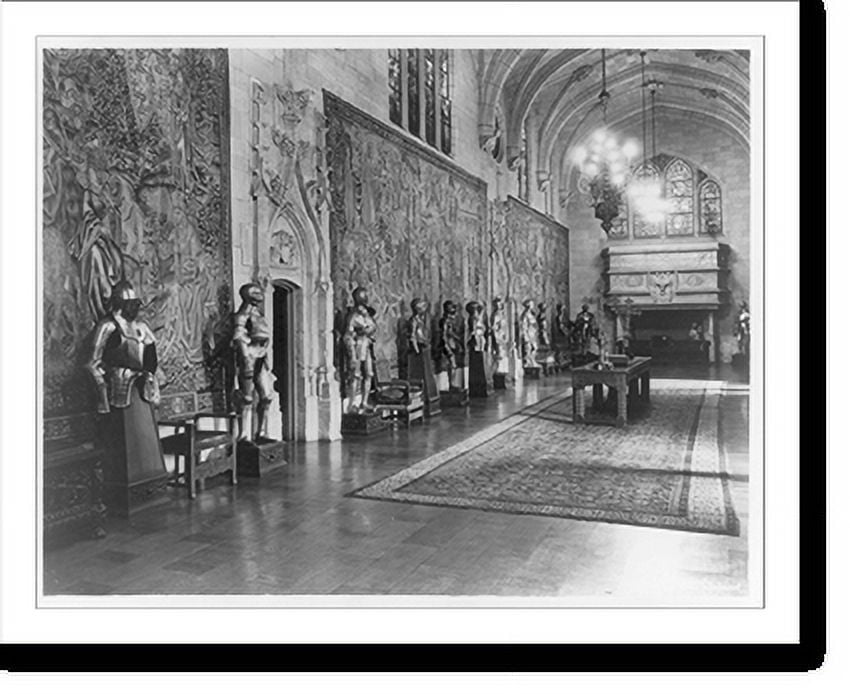 Historic Print, [Banquet hall in residence of W.R. Heart, showing suits ...