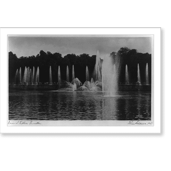 Historic Print, Basin of Neptune, Versailles.Louis Skidmore., 16" x 20 ...