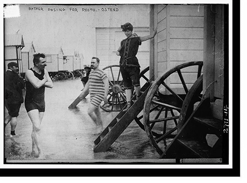 Historic Print, Bather posing for photo - Ostend, 16" x 20" - Walmart.com