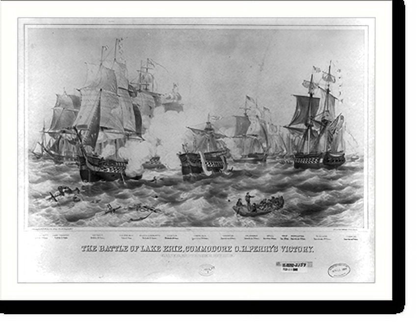 Historic Print, The Battle of Lake Erie, Commodore O.H. Perry's victory ...