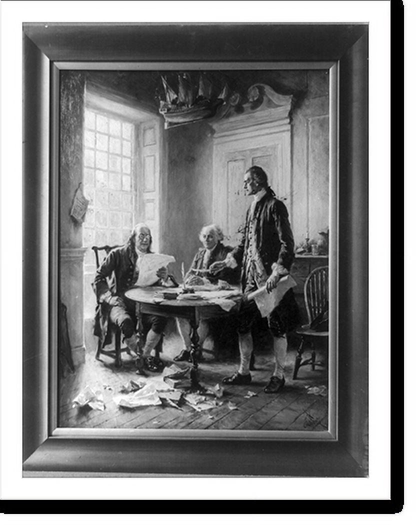 Historic Print, [Benjamin Franklin reading draft of Declaration of ...