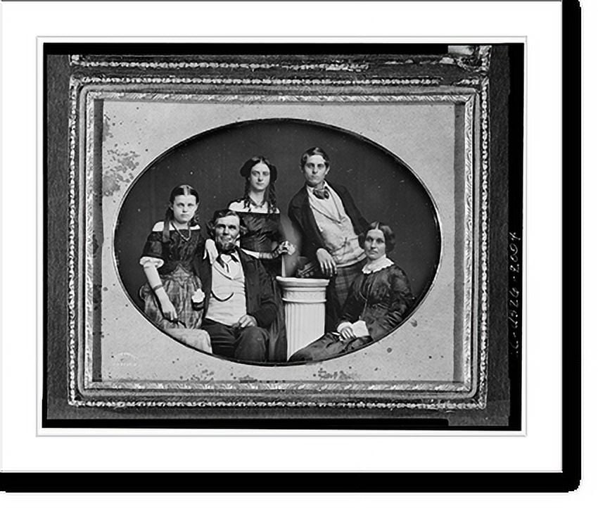 Historic Print, [Benjamin family group portrait, posed around a column ...
