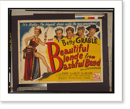 Historic Print, Betty Grable in the beautiful blonde from Bashful Bend ...