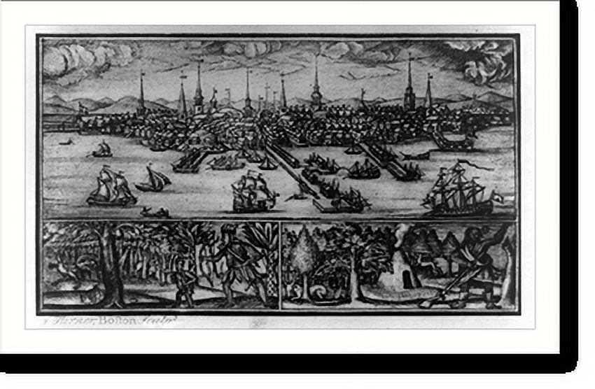 Historic Print, [Bird's-eye view of Boston, Massachusetts, with two ...