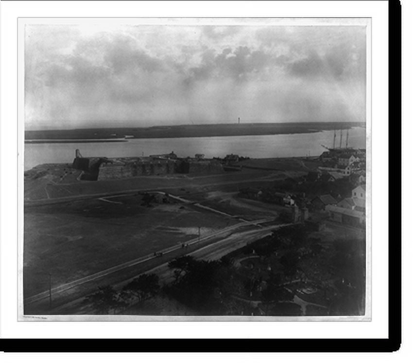 Historic Print, [Bird's-eye view of Fort Marion and city gates, St ...