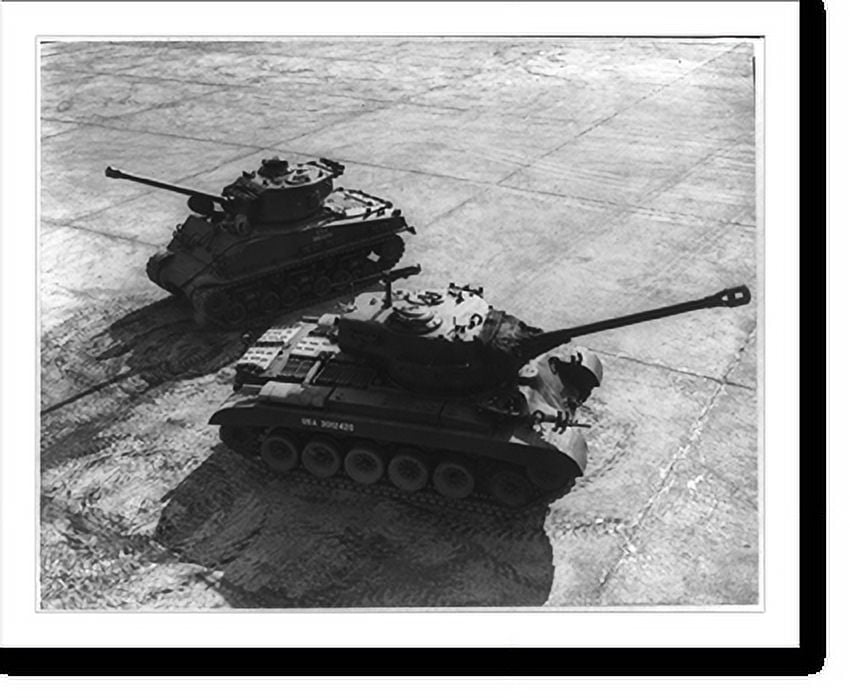 Historic Print, [Bird's-eye view of an M-46 General Patton" tank and an ...