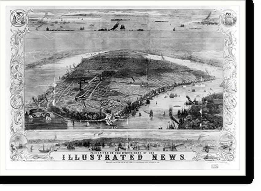Historic Print, Bird's-eye view of the city of New York, 16" x 20 ...