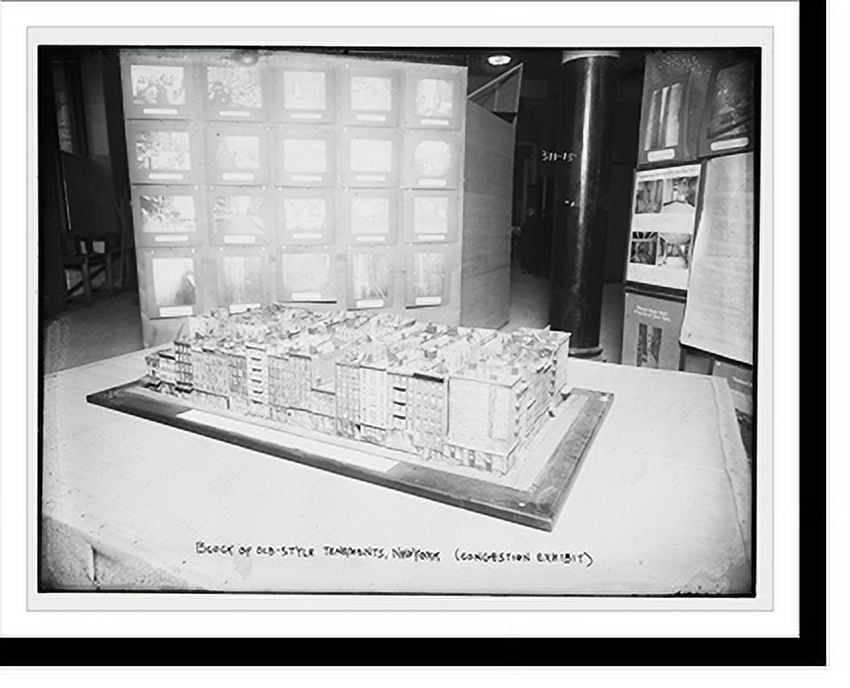 Historic Print, Block of Old Style Tenements, N.Y. (Congestion exhibit ...