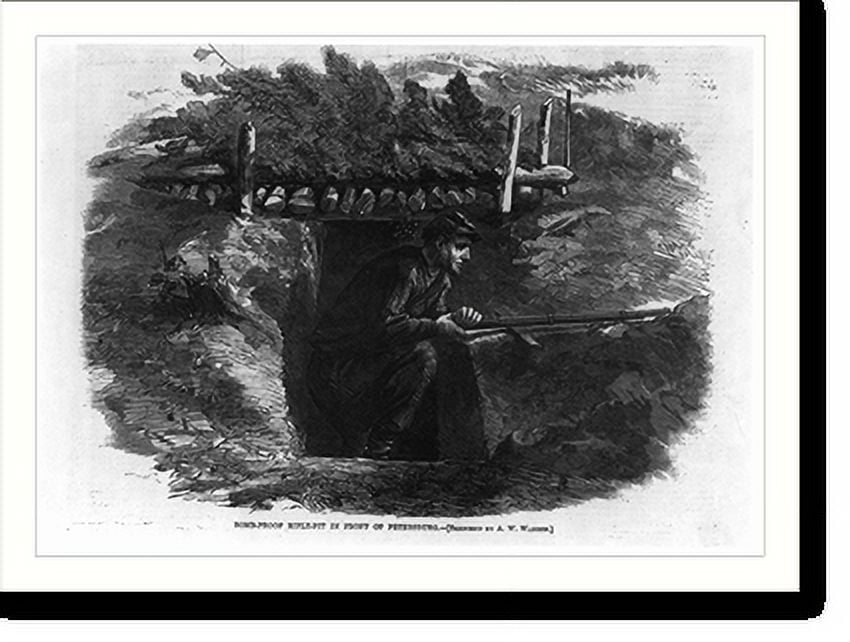 Historic Print, Bomb-proof rifle pit in front of Petersburg, 16" x 20 ...