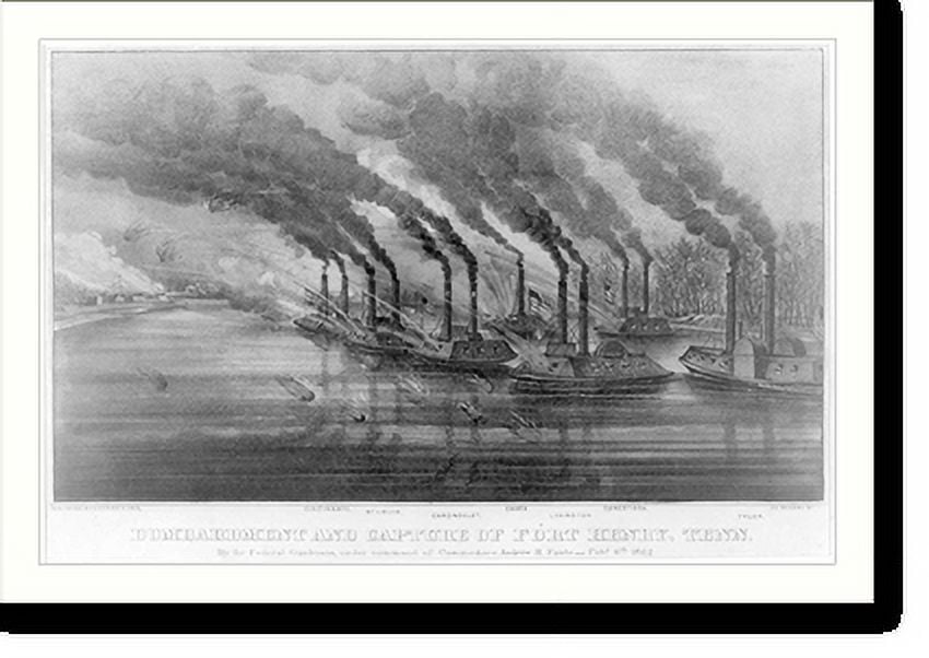 Historic Print, Bombardment and capture of Fort Henry, Tenn.: By the ...