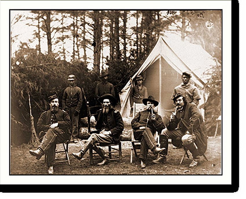Historic Print, Brandy Station Va. Capt. James M. Robertson and staff ...