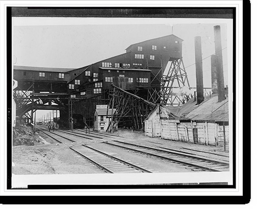 Historic Print, Breaker of the Chauncy (Pa.) Colliery, where a 15 year ...