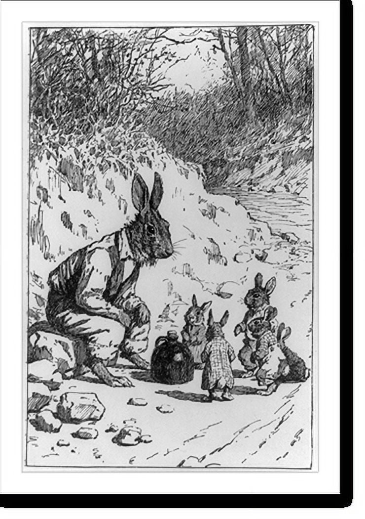 Historic Print, [Brer Rabbit seated on a rock, with jug of molasses ...