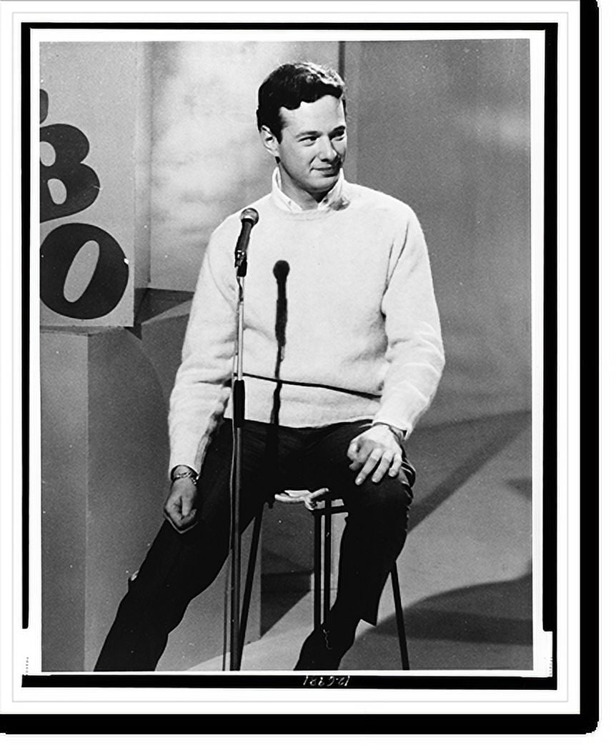 Historic Print, [Brian Epstein, full-length portrait, seated on stool ...