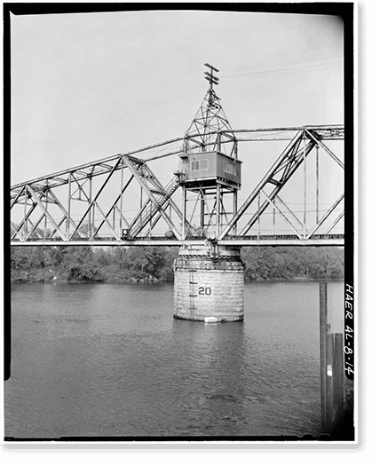 Historic Print, Bridgeport Swing Span Bridge, Spanning Tennessee River ...