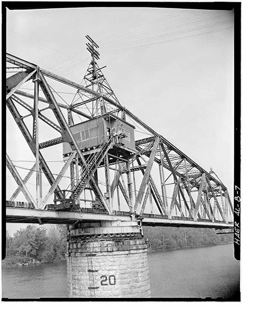 Historic Print, Bridgeport Swing Span Bridge, Spanning Tennessee River ...