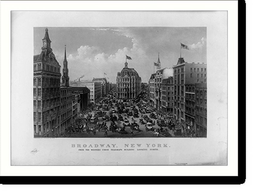 Historic Print, Broadway, New York: From the western union telegraph ...