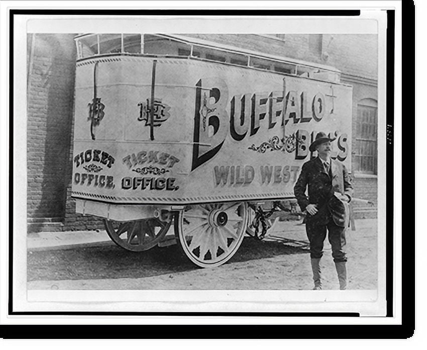 Historic Print, [Buffalo Bill in front of wagon for Wild West Show], 16 ...