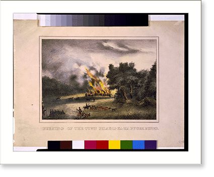 Historic Print, Burning of the town Pilak-li-ka-ha by Gen. Eustis - 2 ...