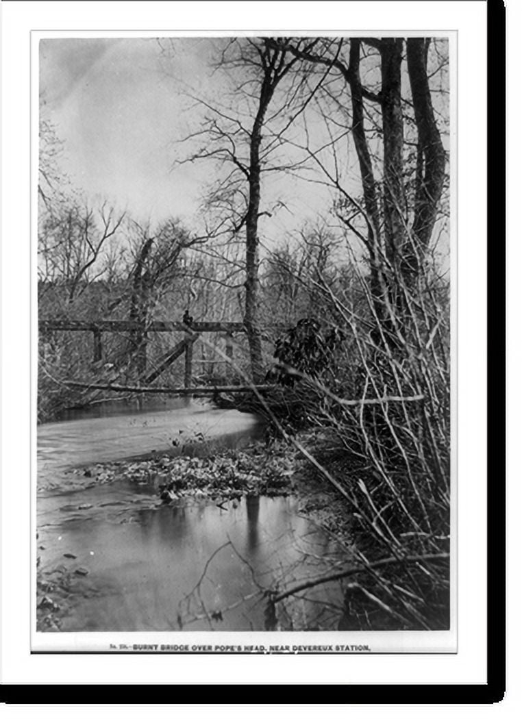 Historic Print, Burnt bridge over Pope's Head, near Devereux Station ...