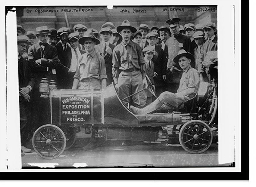 Historic Print, By Pushmobile Phila. to Frisco, Jake Harris, M. Cramer ...