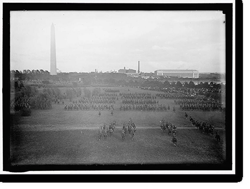Historic Print, CAVALRY REVIEW BY PRESIDENT WILSON. CAVALRY IN ...