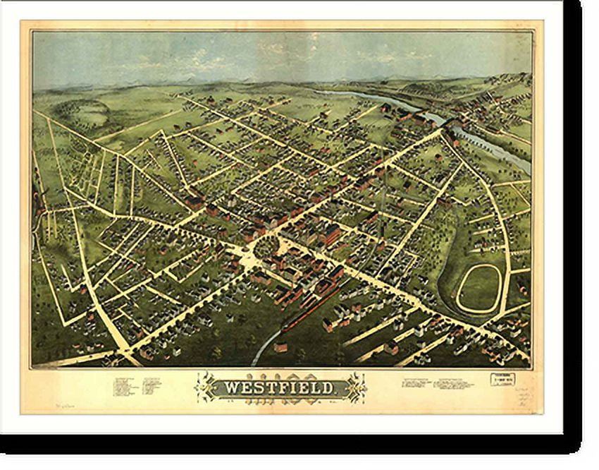 Historic Print, CT Westfield 1875 MAP, 16" x 20" - Walmart.com