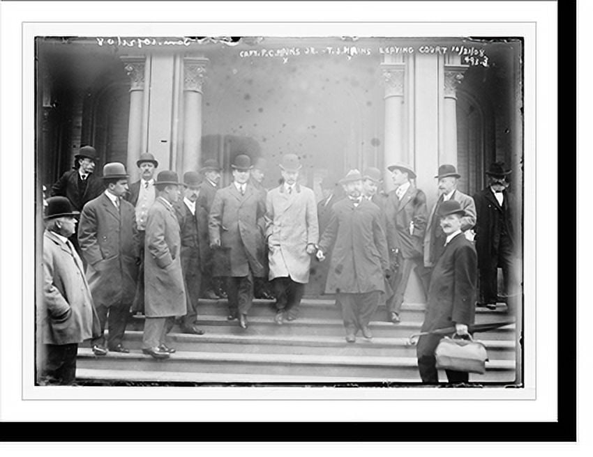 Historic Print, Capt. P.C. Hains and T.J. Hains descending courthouse ...