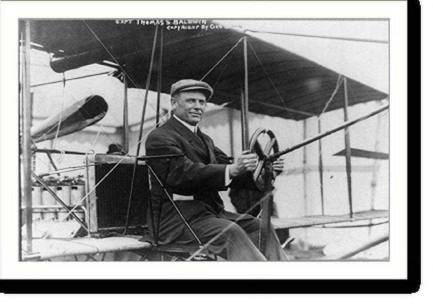 Historic Print, Capt. Thos. S. Baldwin, in cockpit of airplane, 16" x 20" - Walmart.com