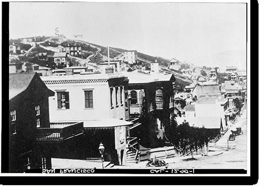 Historic Print, Captain Dakin House, Taylor & Vallejo Streets, San ...