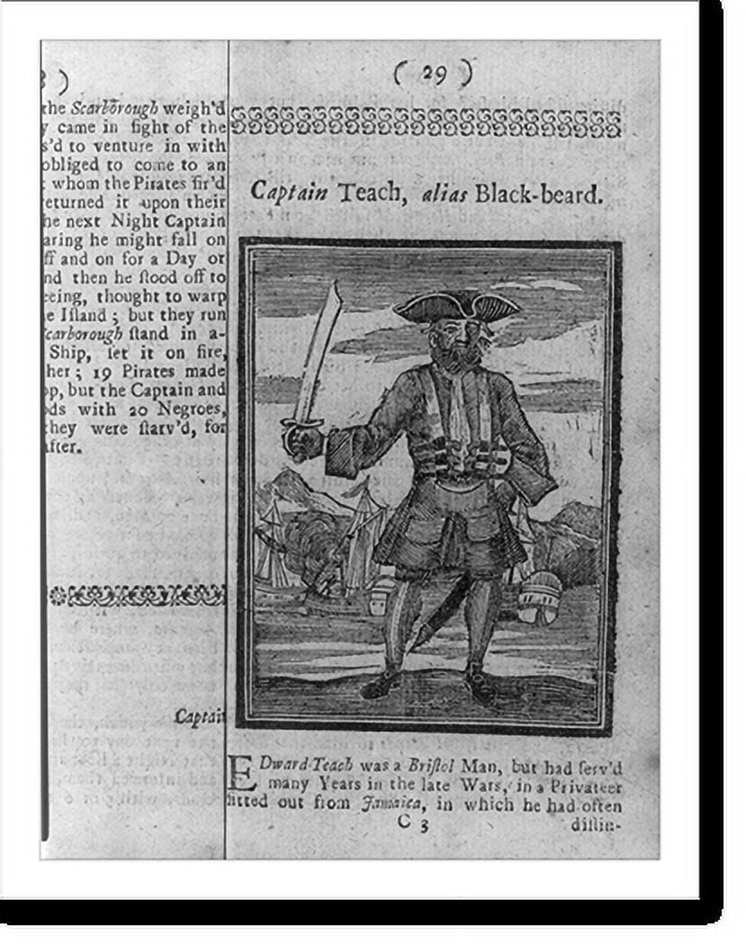 Historic Print, Captain Teach, alias Blackbeard, 16" x 20" - Walmart.com