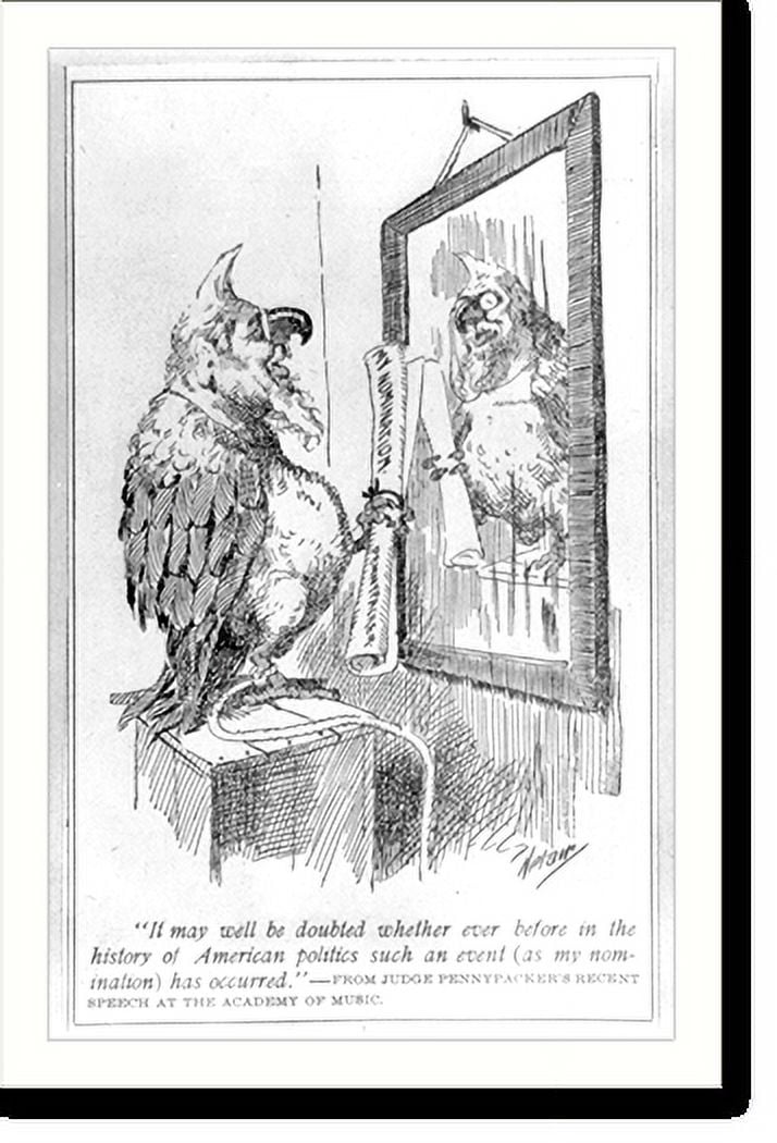 Historic Print, [Caricature of Governor Samuel Pennypacker as a parrot ...